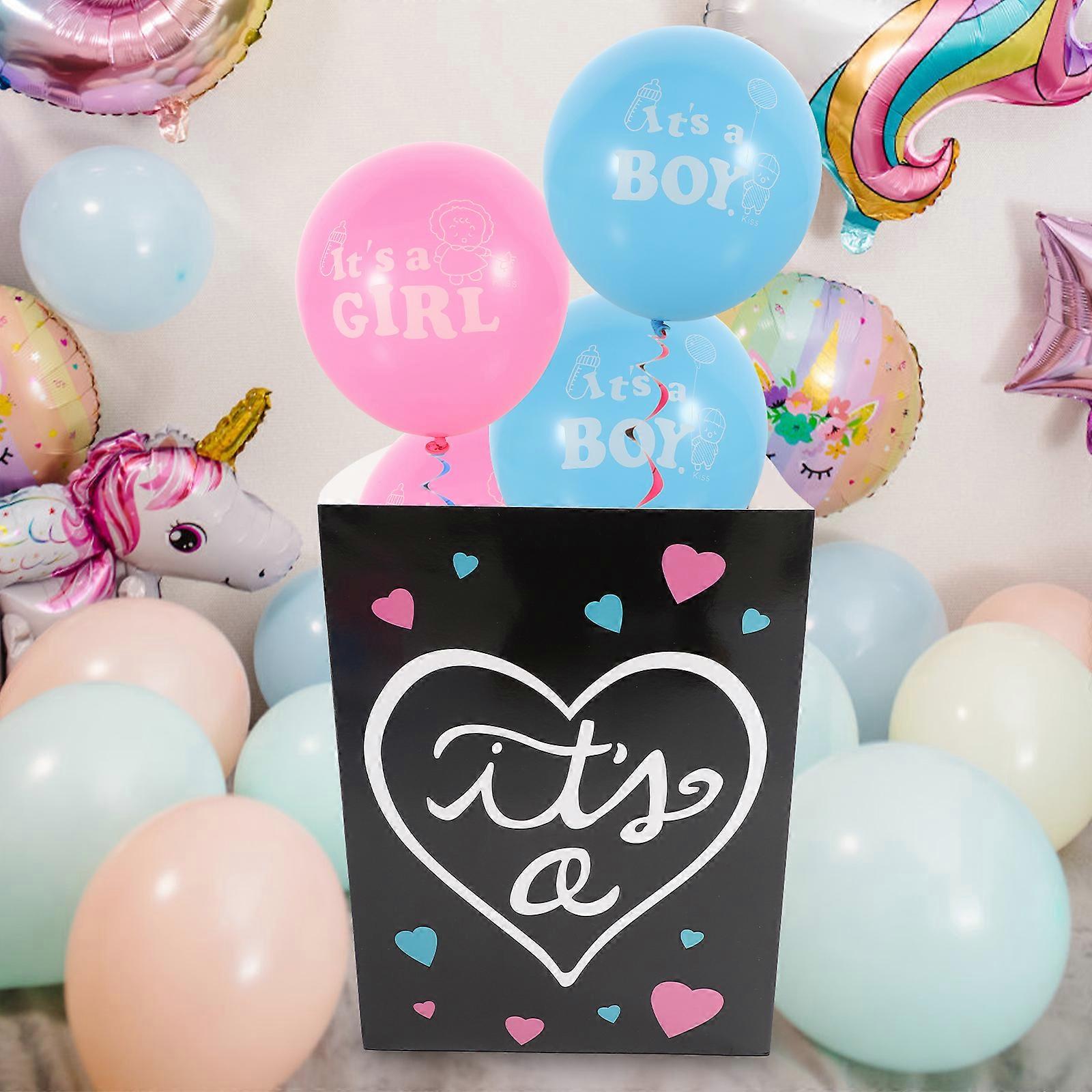 1 Set of Gender Reveal Party Box Gender Reveal Balloons Box Paper ...