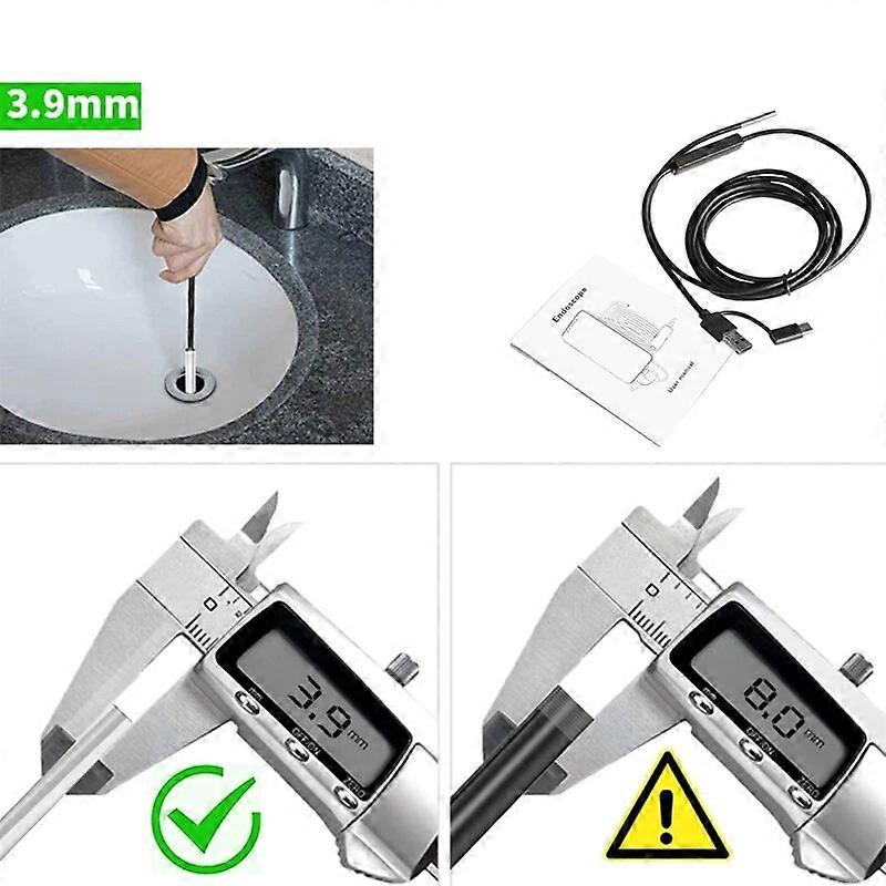 IP67 Waterproof Borescope 3.9mm USB Endoscope Camera 3in1 | Fruugo UK