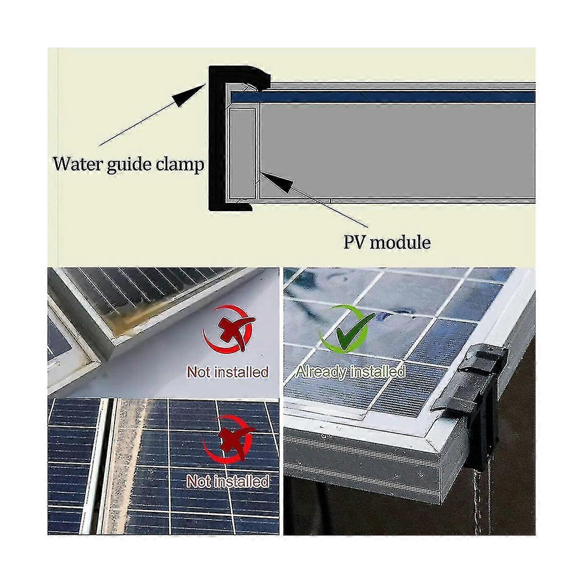 16pc 35mm Solar Panel Water Drainage Clips,pv Modules Clips Drain ...