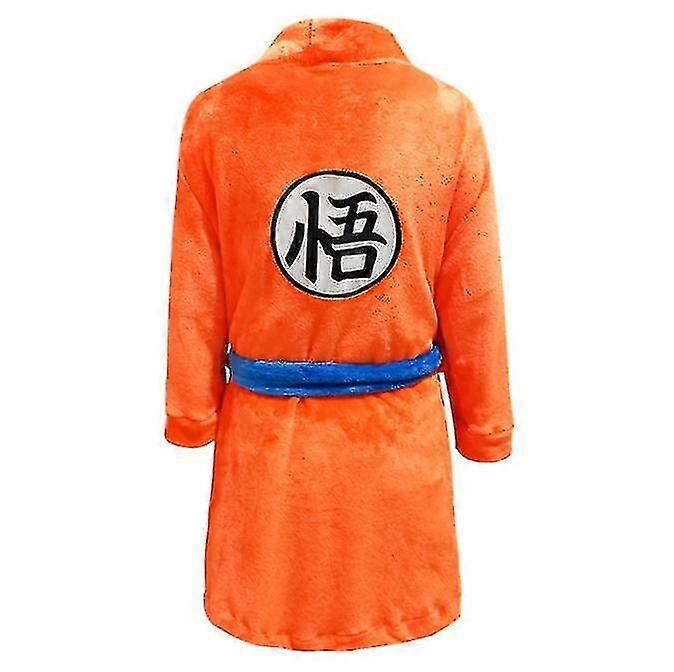 Adults Flannel Bathrobe Son Goku Sleepwear Robe Pajamas Halloween ...