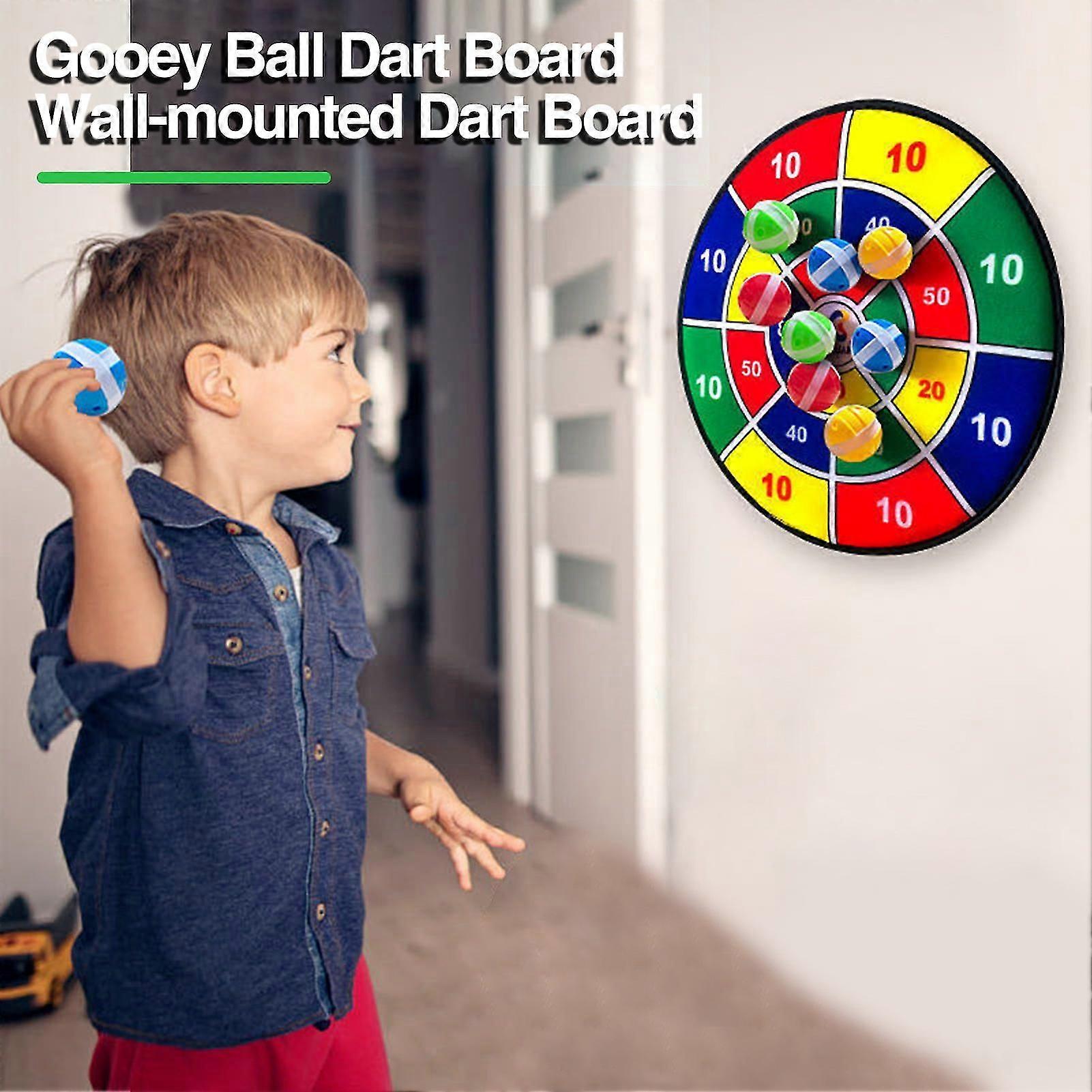 1 Set Gooey Ball Dart Board Sticky Balls Great Stickiness Wall-mounted ...