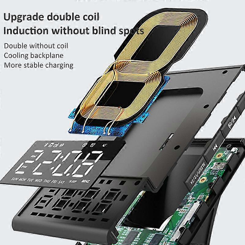 X7 Multifunctional Wireless Charging Bluetooth Speaker with Alarm Clock ...