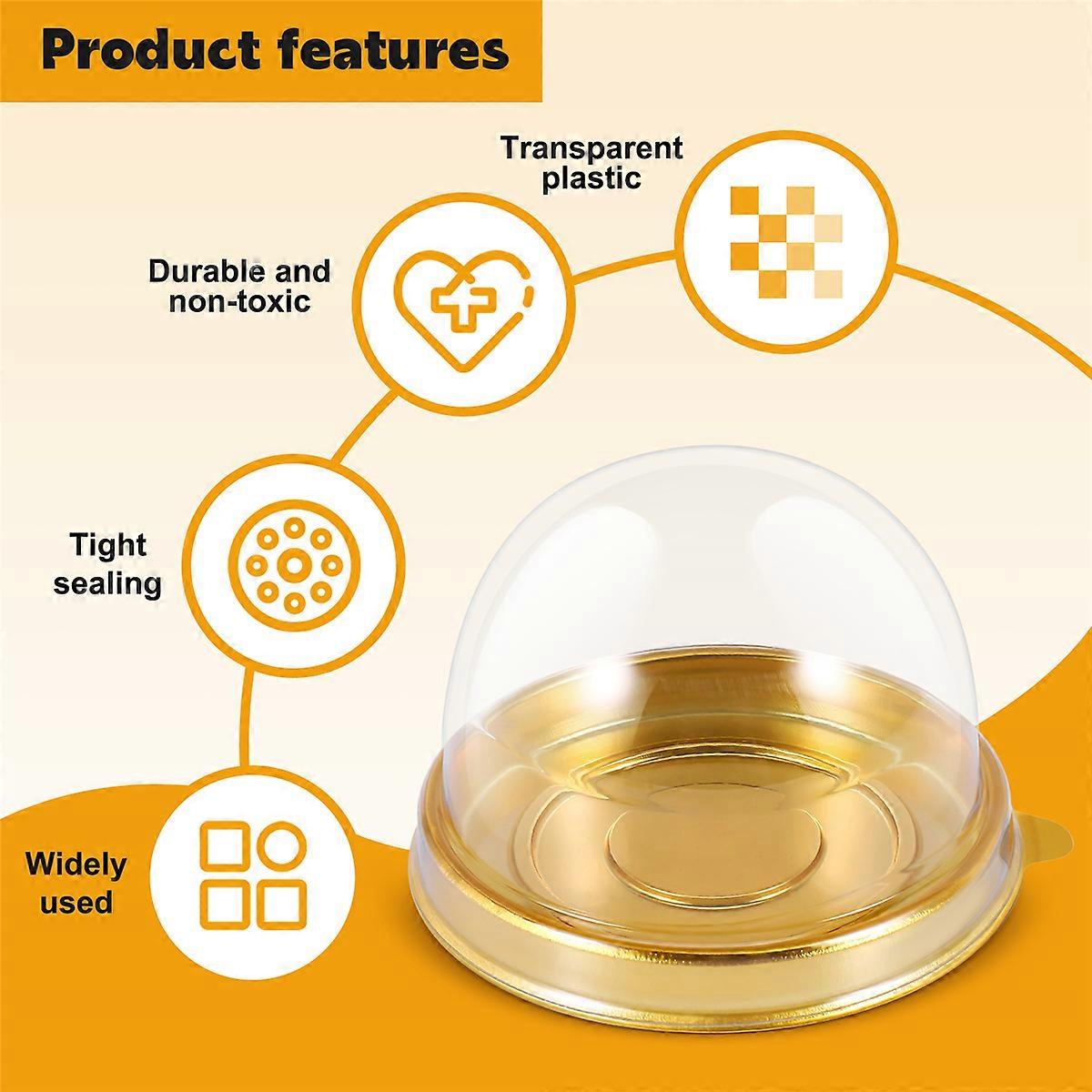 150 Pcs Clear Plastic Mini Cupcake Boxes Muffin Pod Dome Muffin Cake ...