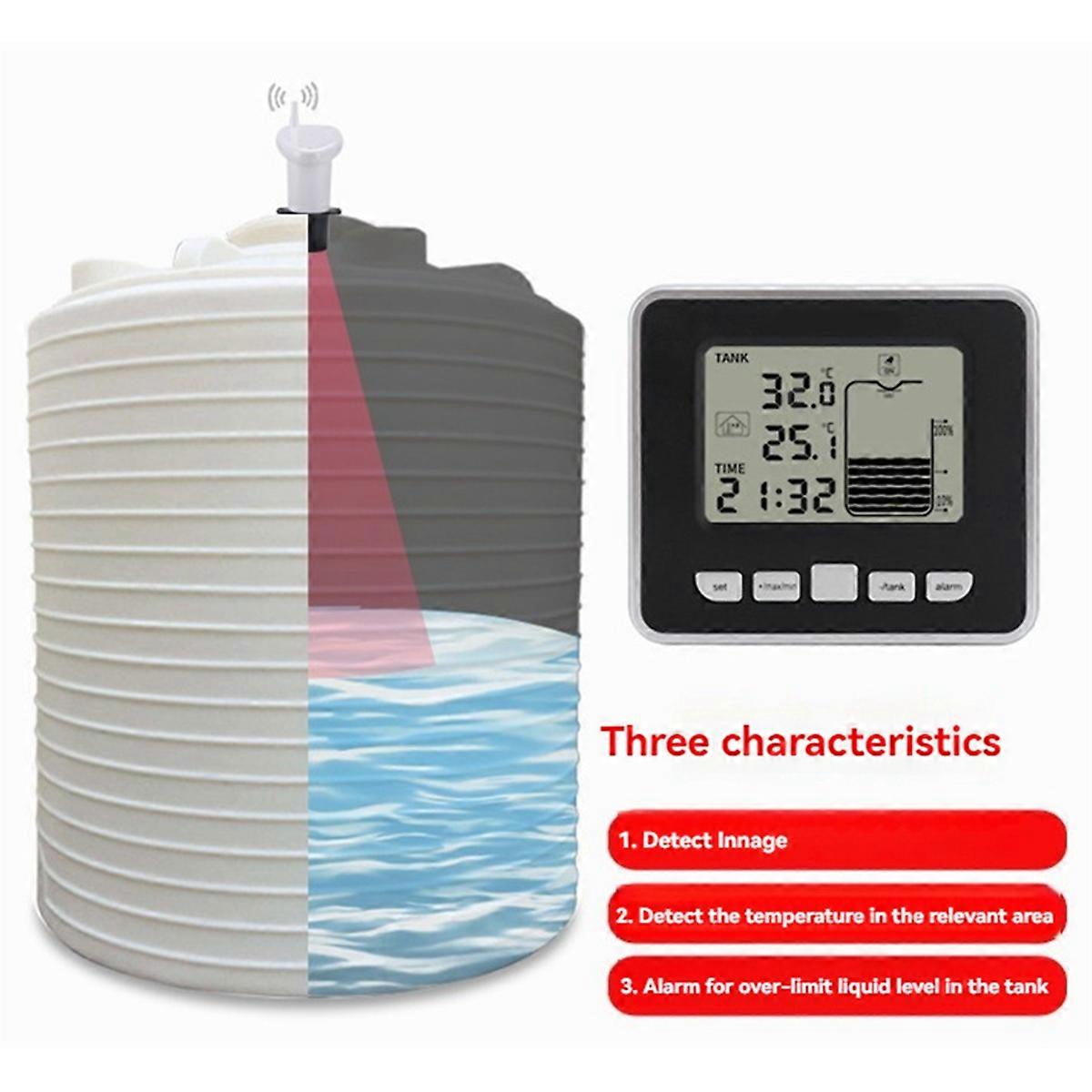 Wireless Water Level Indicator Gauge Water Tank Sensor Liquid Level ...