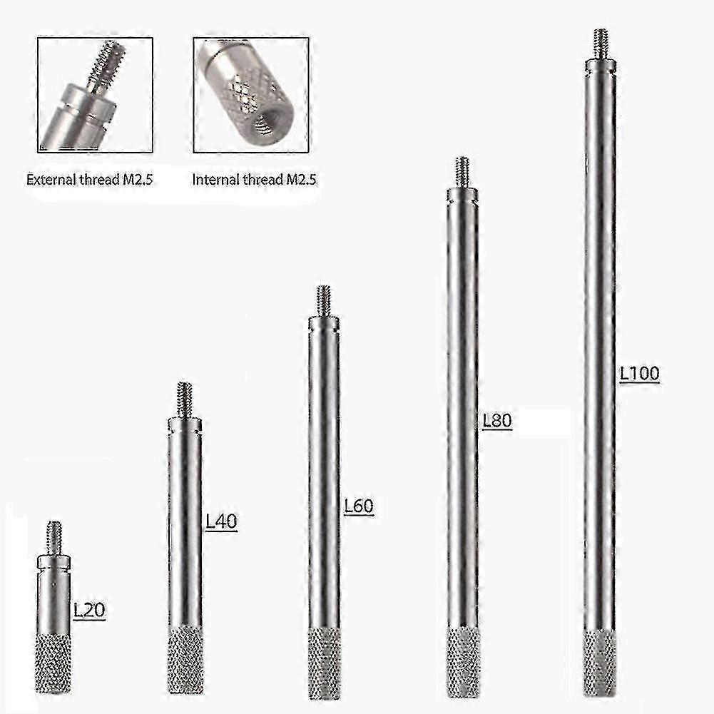 Digital Dial Gauge with 5 Steel Extension Rods M2.5 20-40-60-80-100mm ...
