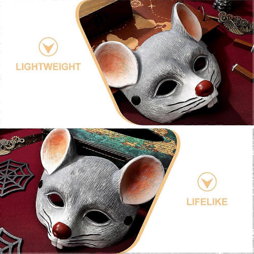 2pcs 3D PU Foam Rat Mask Realistic Mouse Costume Animal Half Face Mask ...