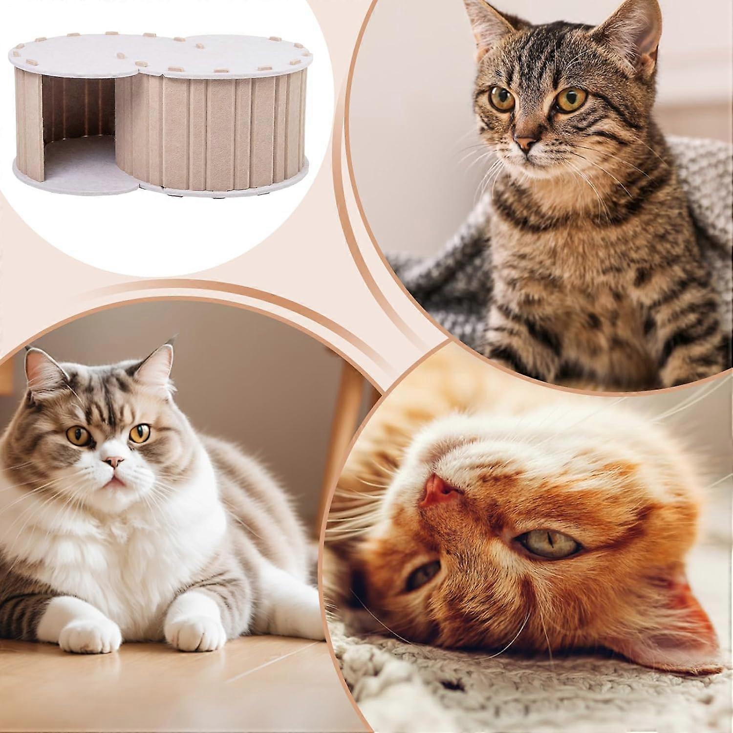 Cat Cave Donut Tunnel Bed, Round Large Kitten Nest, Removable Indoor ...