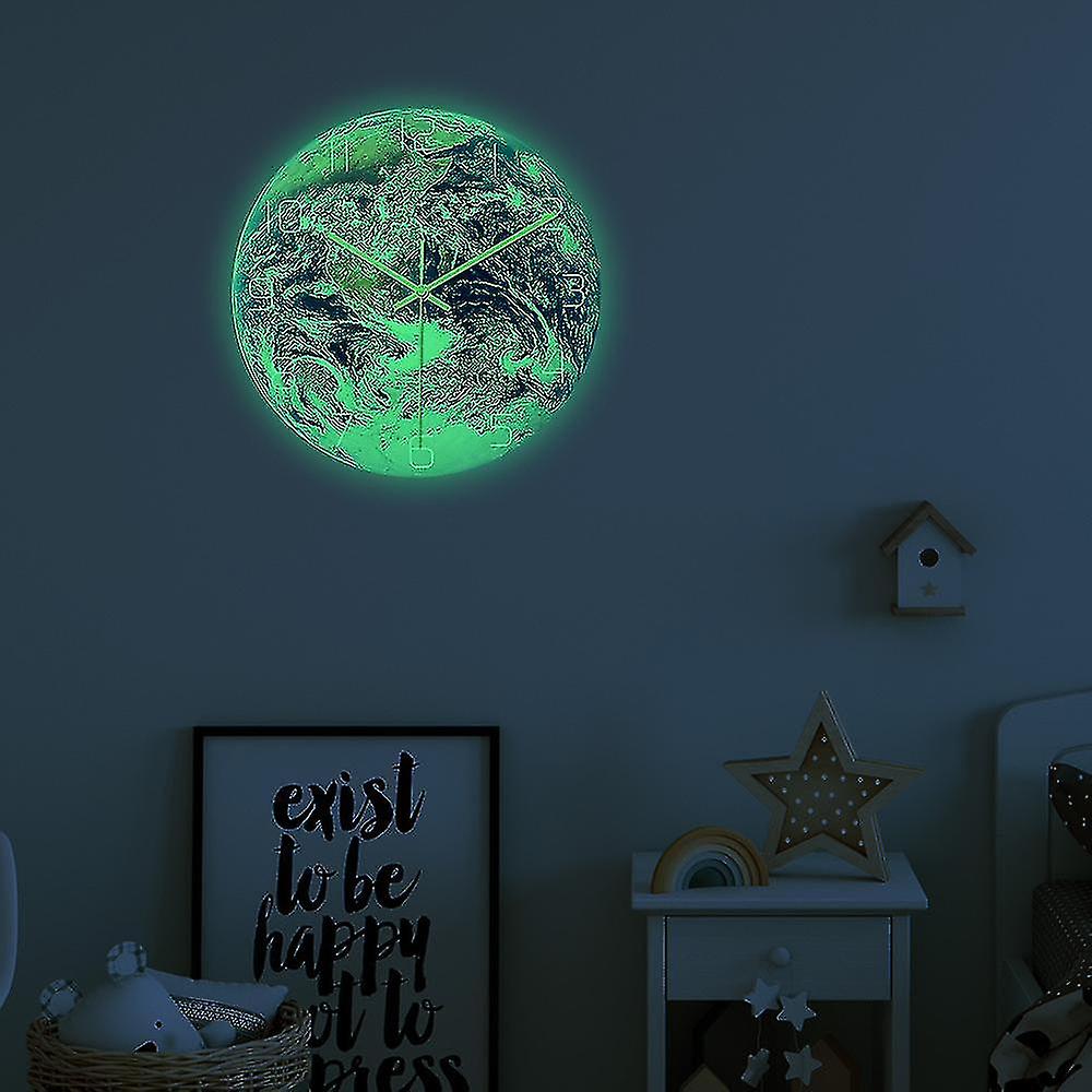 3d Luminous Earth Wall Clock Wall Clock Seven Continents Wall Clock ...