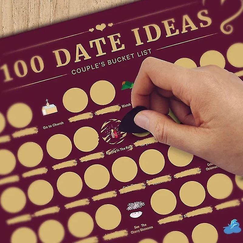 100 Dates Ideas Scratch Off Poster 100 Things Between Couples Scrape ...