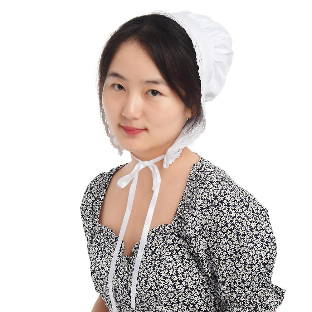 White Bonnet Hat Headdress Women Maid Cosplay Accessory Vintage Maid ...