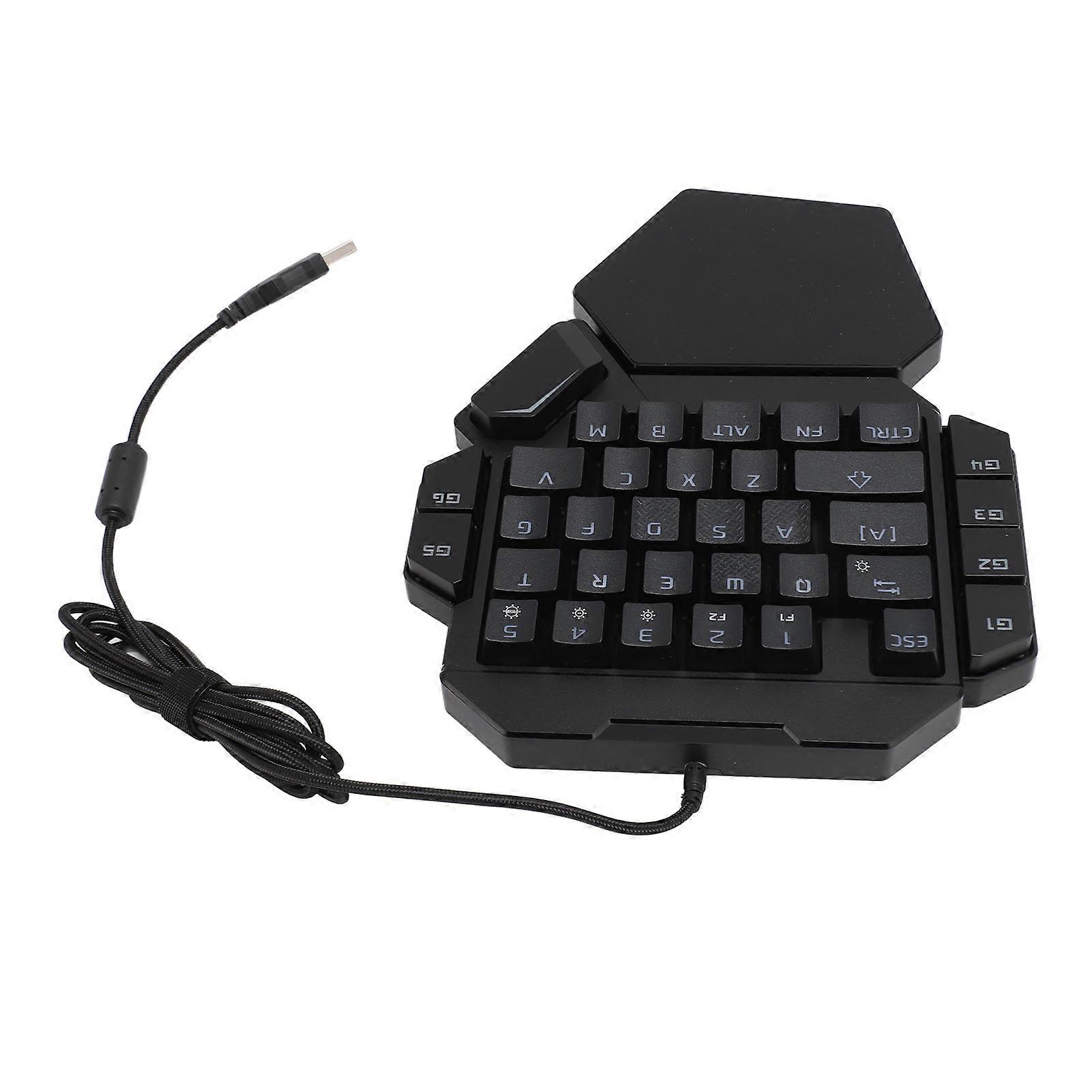 One Handed RGB Mechanical Gaming Keyboard 35 Keys RGB Backlight Blue ...