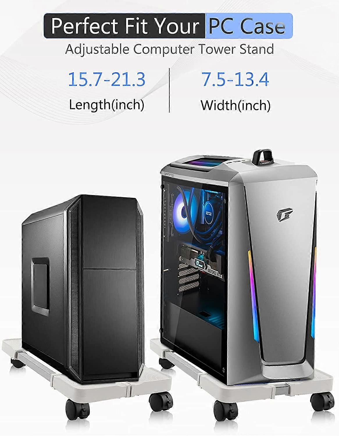 Computer Tower Stand, Adjustable Mobile CPU Stand with Rolling Caster ...