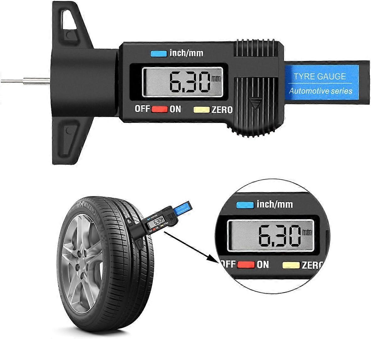 2025 New Tread depth gauge Tire tread gauge Tread gauge digital depth gauge 0-30mm LCD display ...