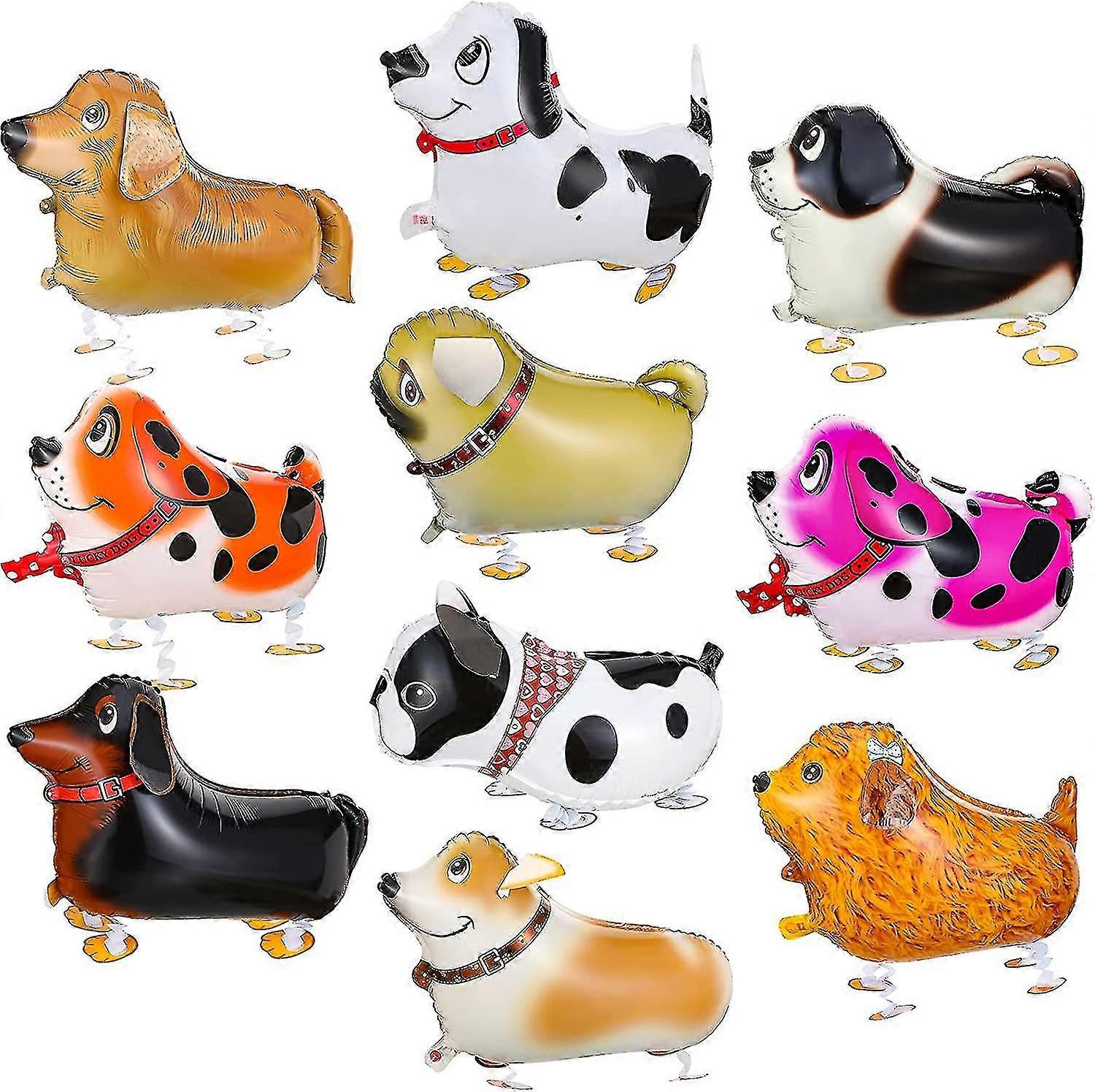 10 Pack Walking Animal Balloons Cute Pet Dog Balloons Birthday Party ...