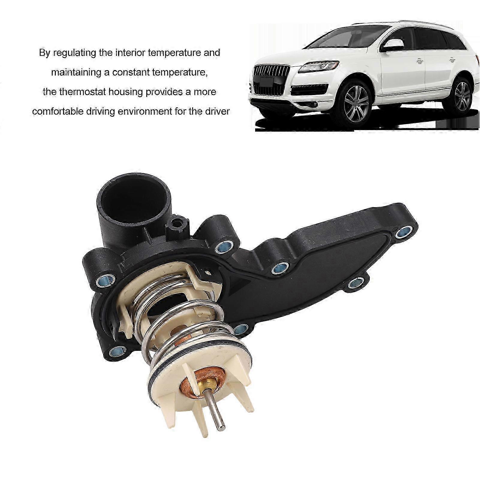 Coolant Thermostat Housing Precise Temp Control Solid Construction 06E121111AD for A6 A7 A8 Q5 ...