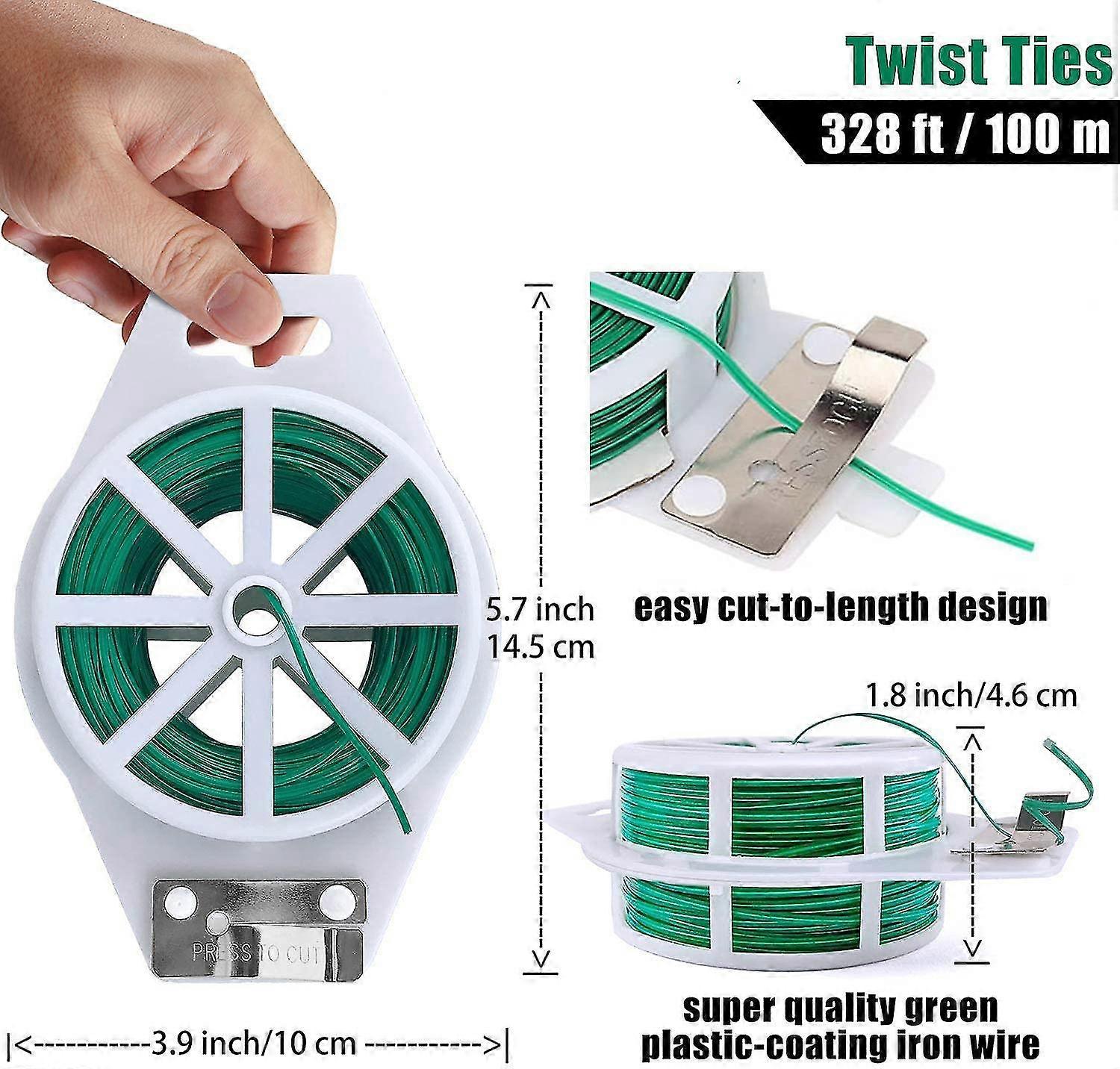 100m Garden Wire, Green Gardening Wire With Plastic Wire Cutter Garden ...