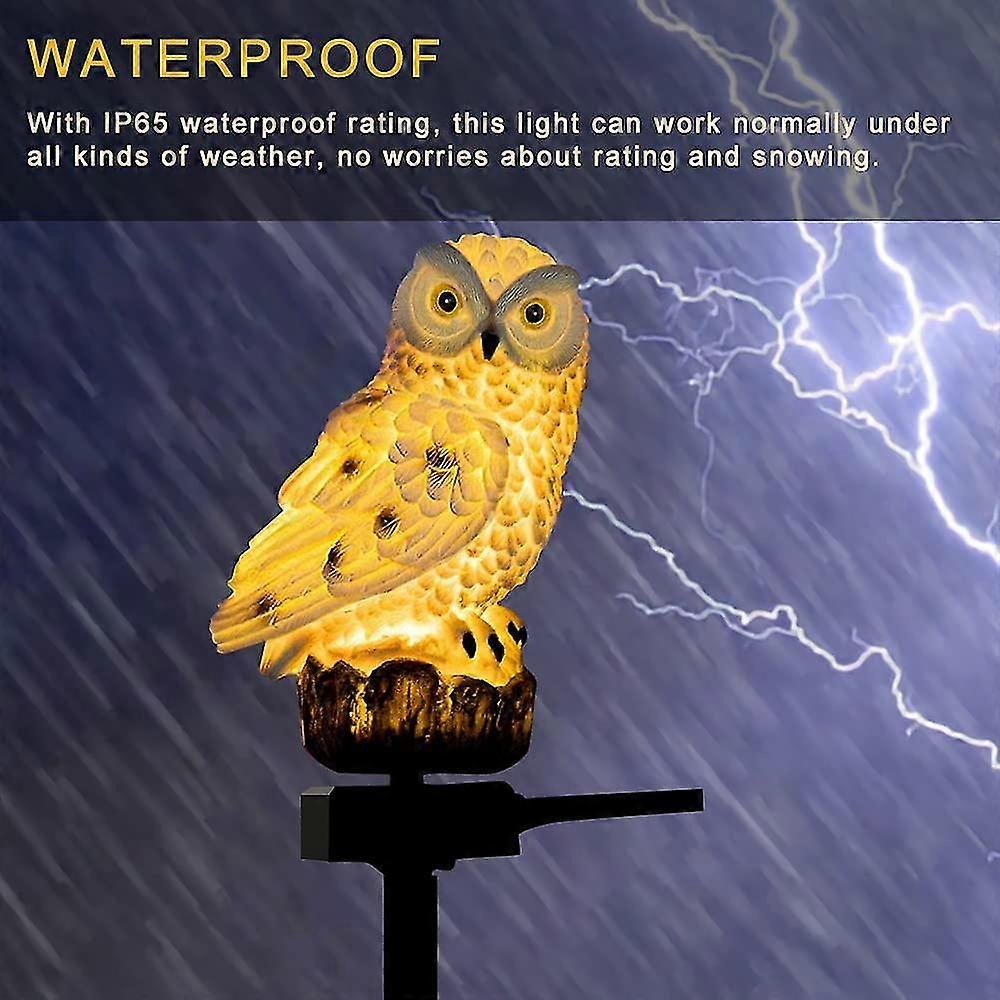 White Owl Outdoor Solar Lights Garden Decorative Resin Animal Sculpture ...
