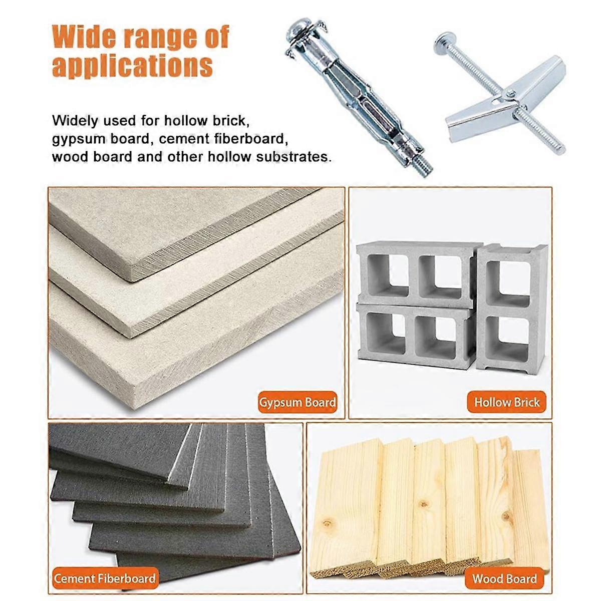 25Sets Toggle Bolt and Bolt,Wing Nut Kit,Heavy Duty Wall Anchors ...