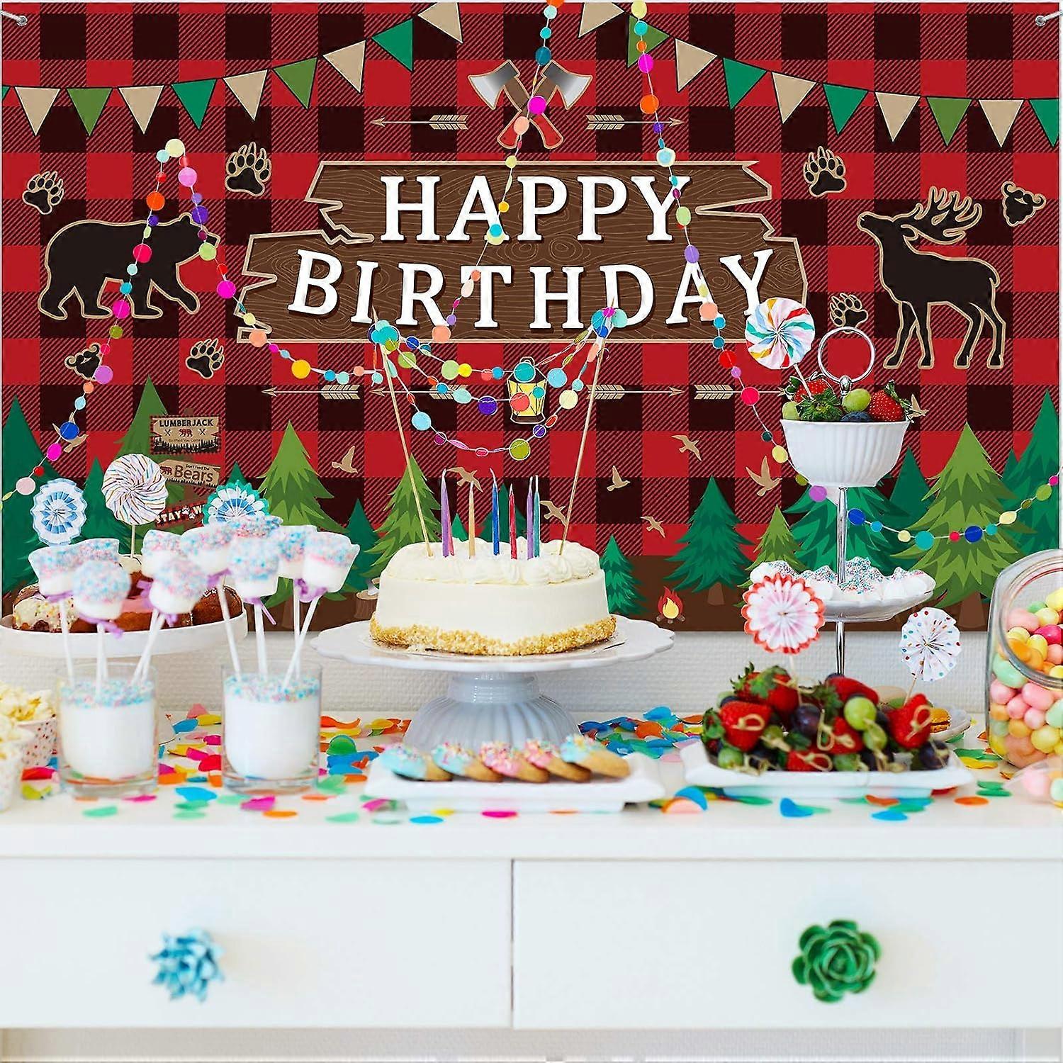 Party Background Decoration Happy Birthday Background Banner Fabric Red ...