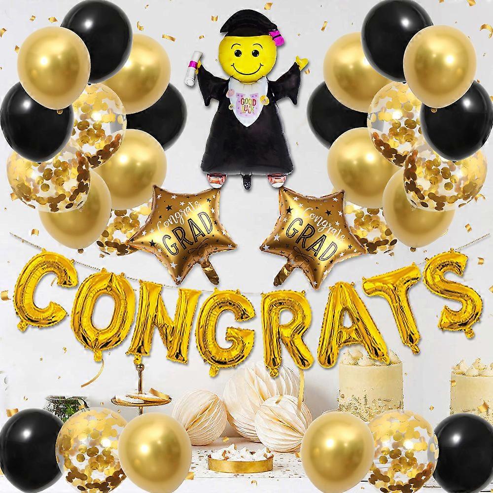 2024CONGRATS Graduation Season Balloon Suit Graduation Party Background ...
