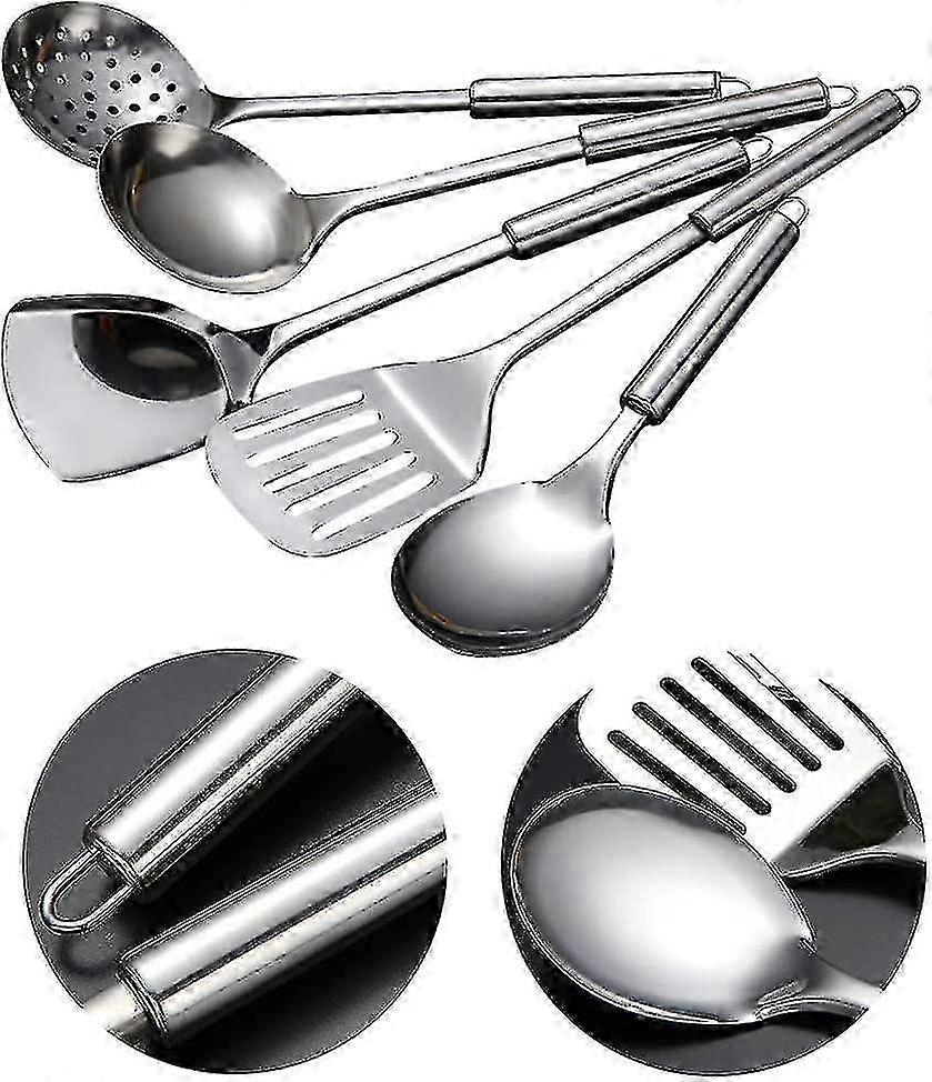 Stainless Steel Kitchen Utensil Set - Cooking Utensils Kitchen Tools Tongs Spatula Spoon For ...