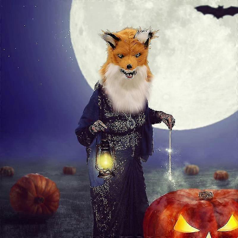 Movable Mouth Fox Mask Halloween Costume Cosplay Party Mouth Mover Wolf ...
