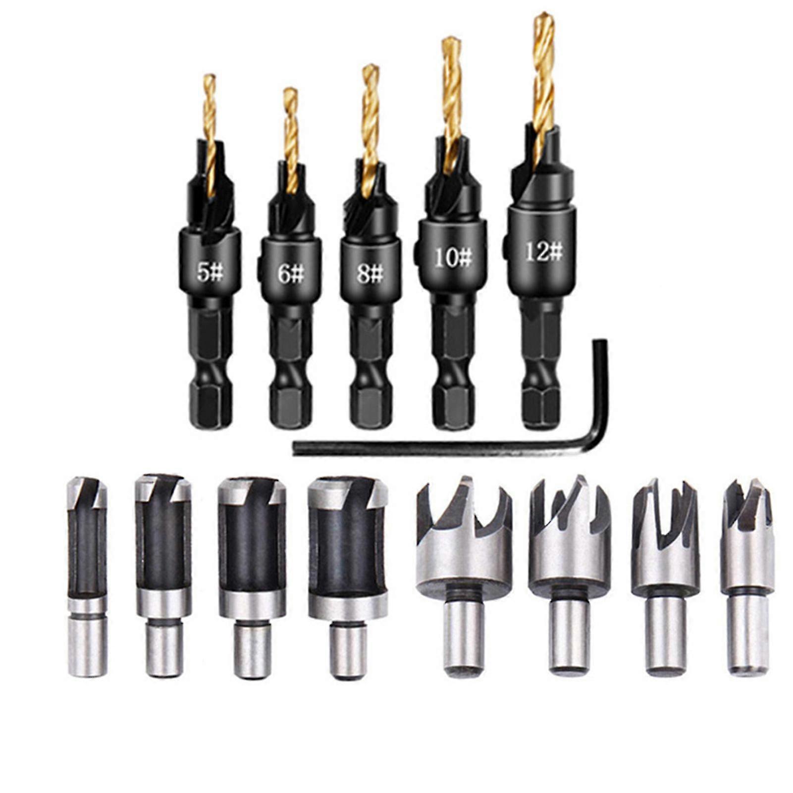 Wood Countersink Drill Bit Set Professional Woodworking Screw Hole Tool ...