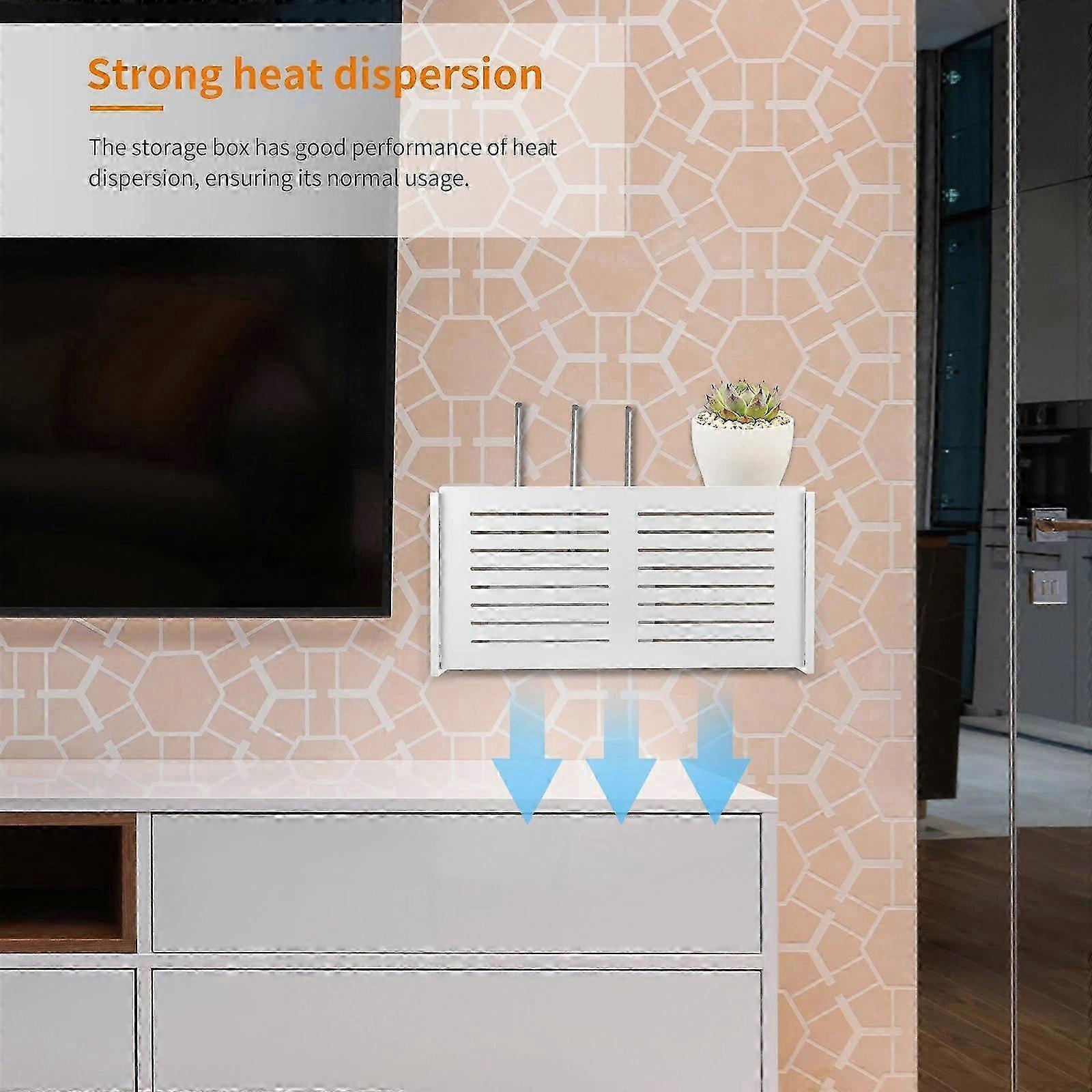 Wifi Router Storage Box Wall Mounted Wireless Panel Shelf Plug Board ...