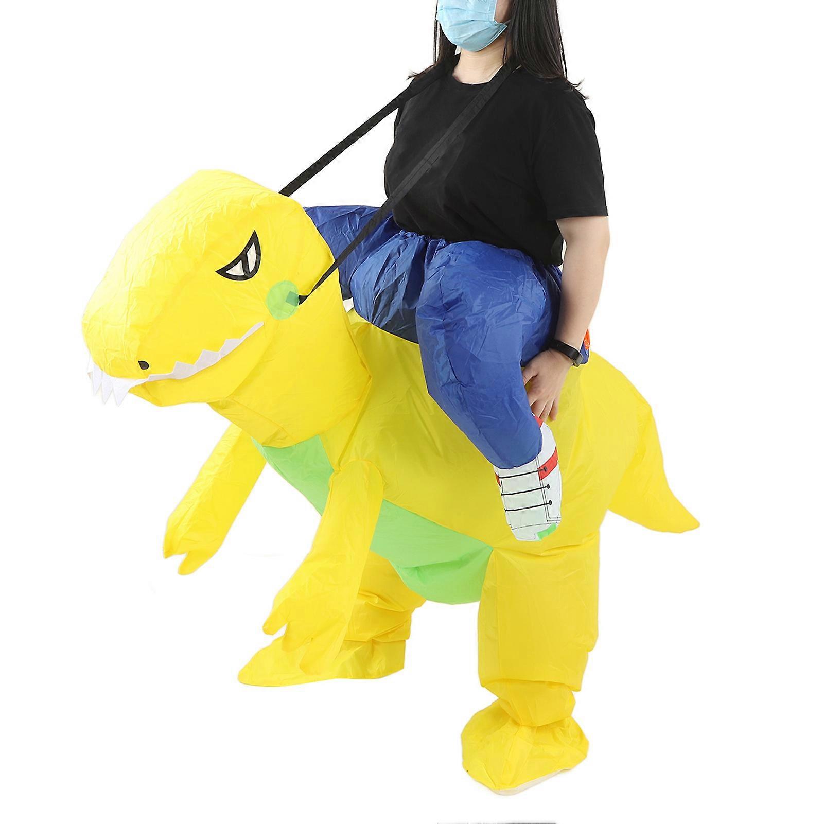 Yellow Dinosaur Inflatable Costume Half Body Model Weird Dinosaur Shape ...