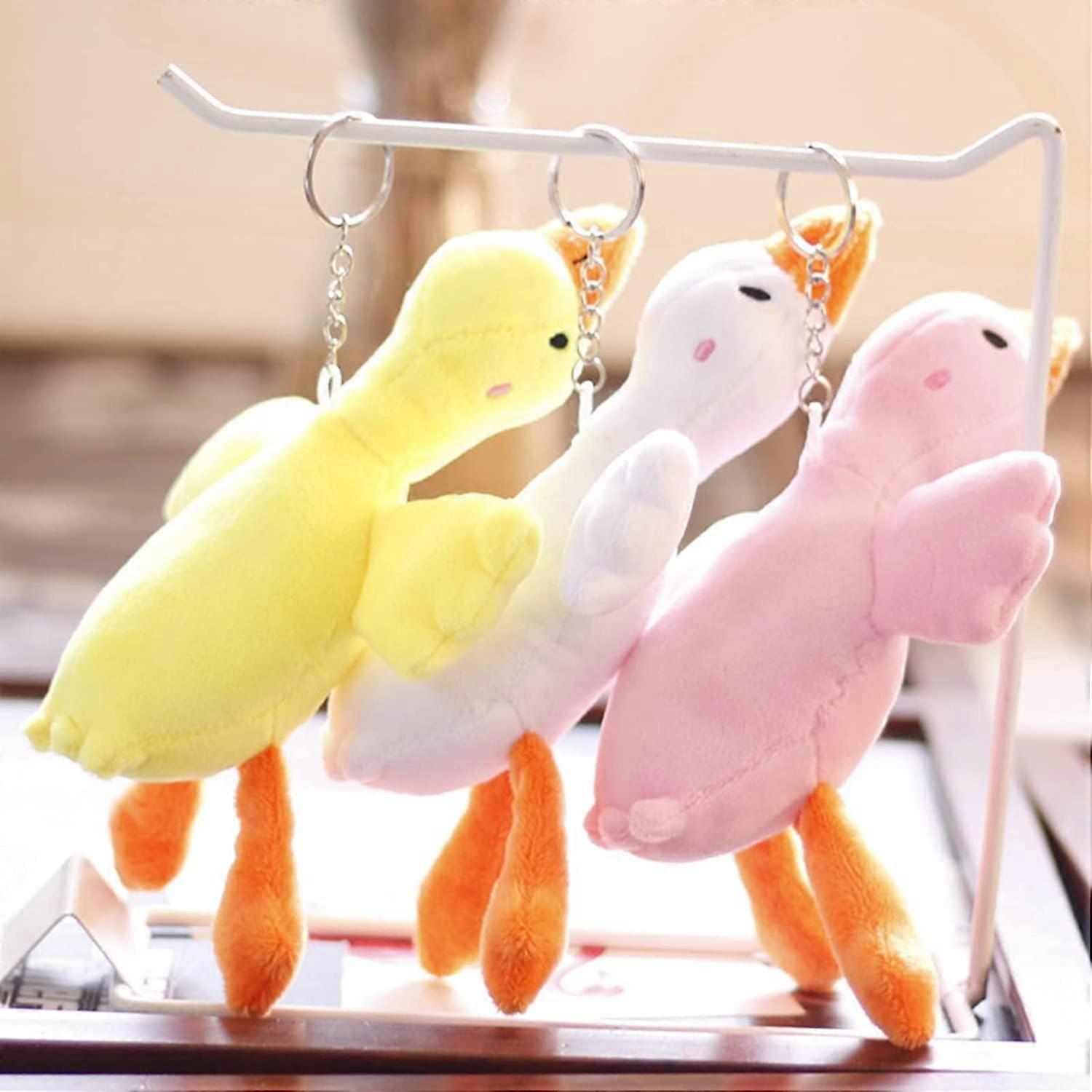 1PC Plush Duck Car Keychain, Cotton Filling Stuffed Animal Doll Fluffy ...