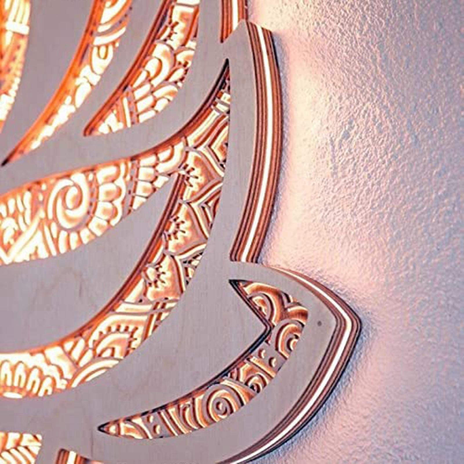 Lotus Flower Mandala Yoga Room Art Led Light Hanging Wall Sculpture ...
