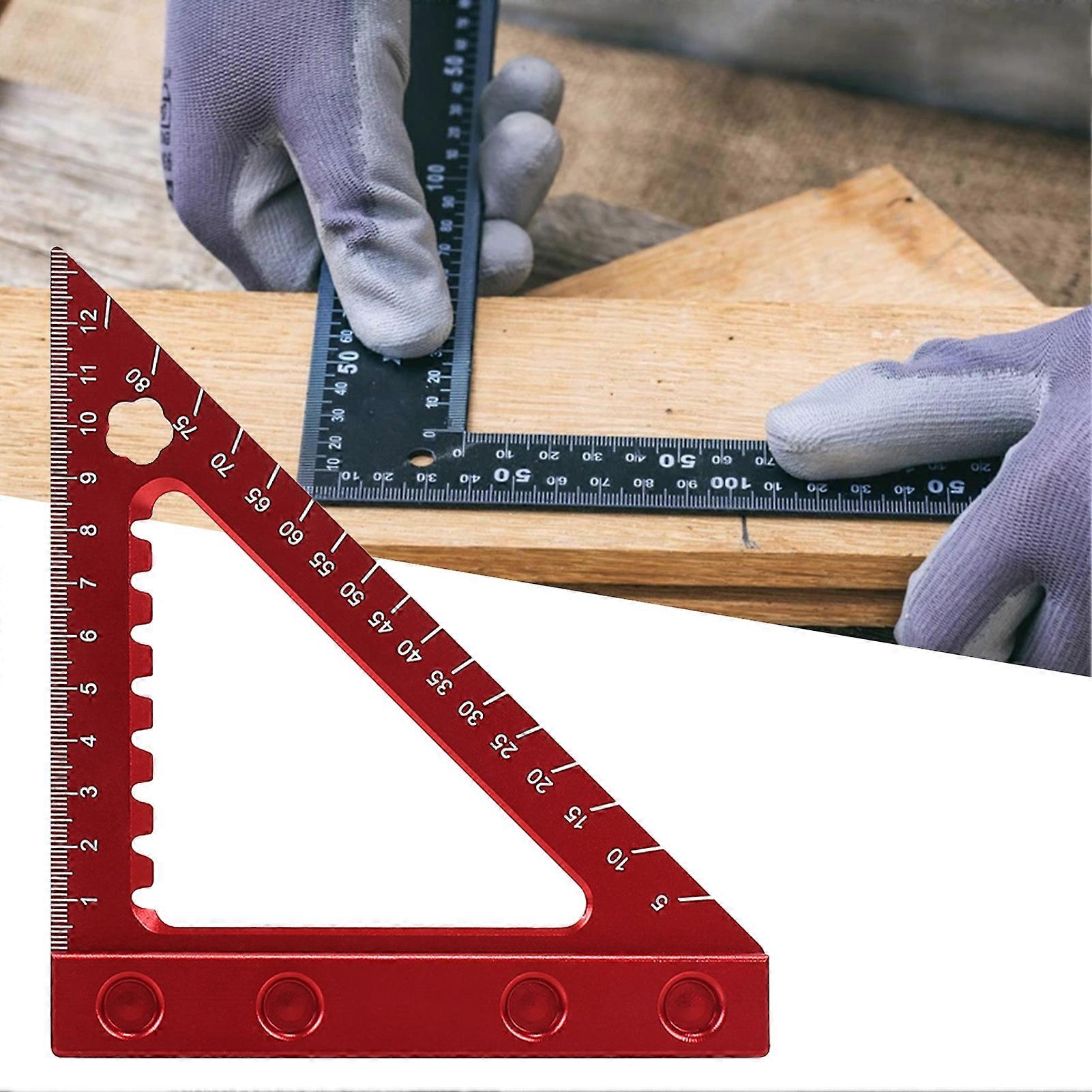 6 Inch Accuracy CNC Machined Edges Triangle Ruler Aluminum Alloy 0-90 ...