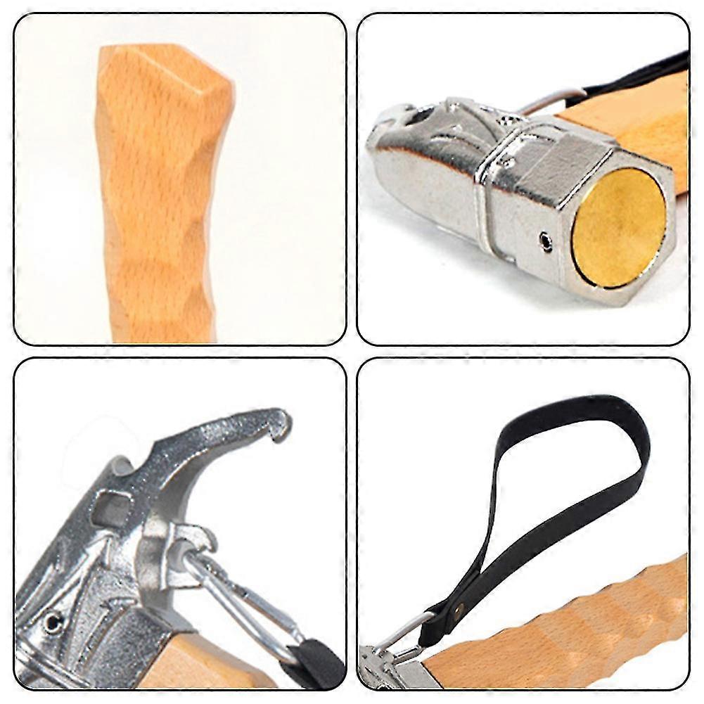 Solid-Wood Handle Double Headed Small-Hammer Heavy Duty Lightweight The ...