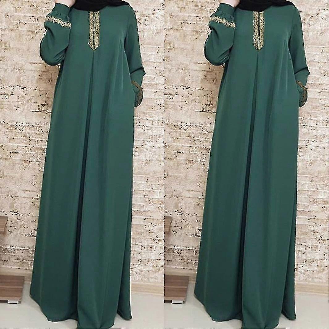 Arab Muslim Abaya Dress Women Modest Kimono Print Moroccan Kaftan Islam ...