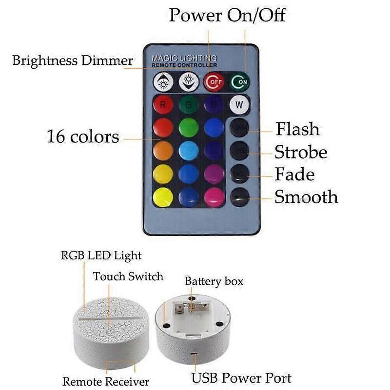 3D Illusion Lamp Fortnite Game Logo Lamp LED Night Light USB 7 Colors ...