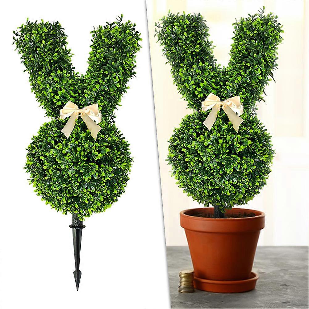 Rabbit-Shaped Artificial Topiary Tree with Ground Spike, UV Resistant ...