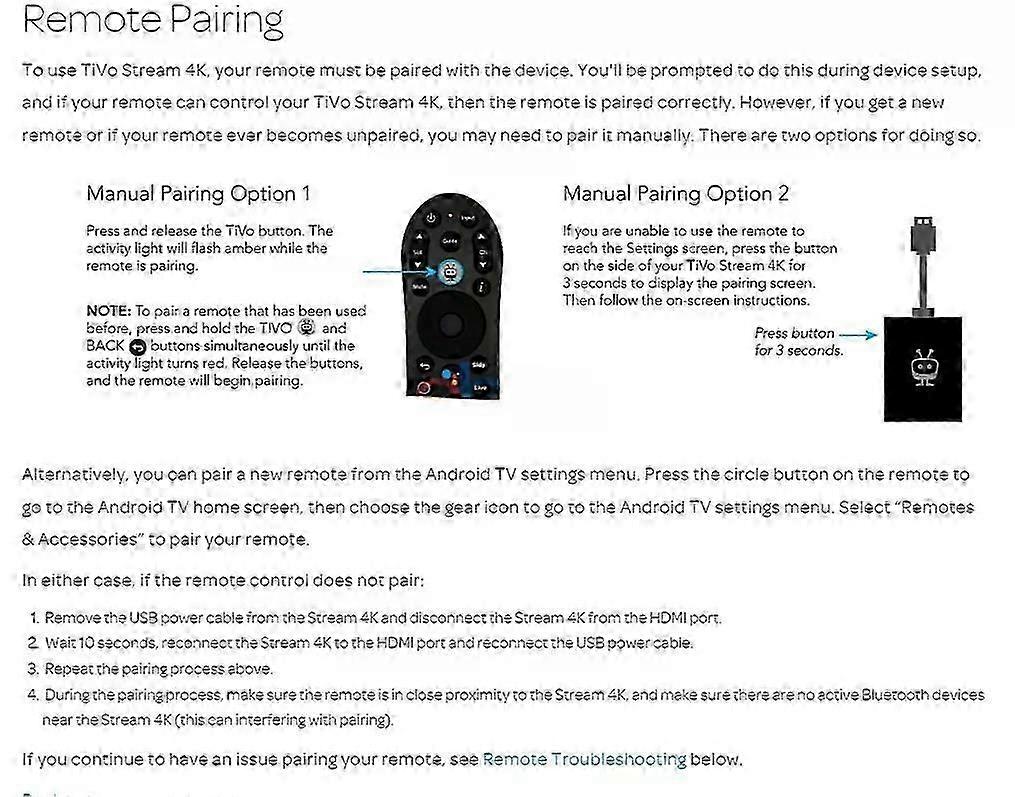 New For TDSTV+ TiVo Stream 4K Bluetooth Voice Android TV Box Remote ...