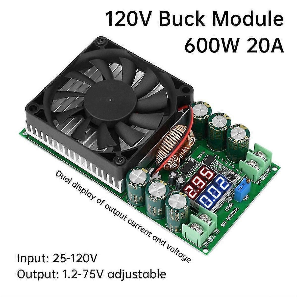 600W 30A DC-DC Buck Module CV CC Adjustable Buck Converter 120V 100V 96V 84V Display Solar LED ...