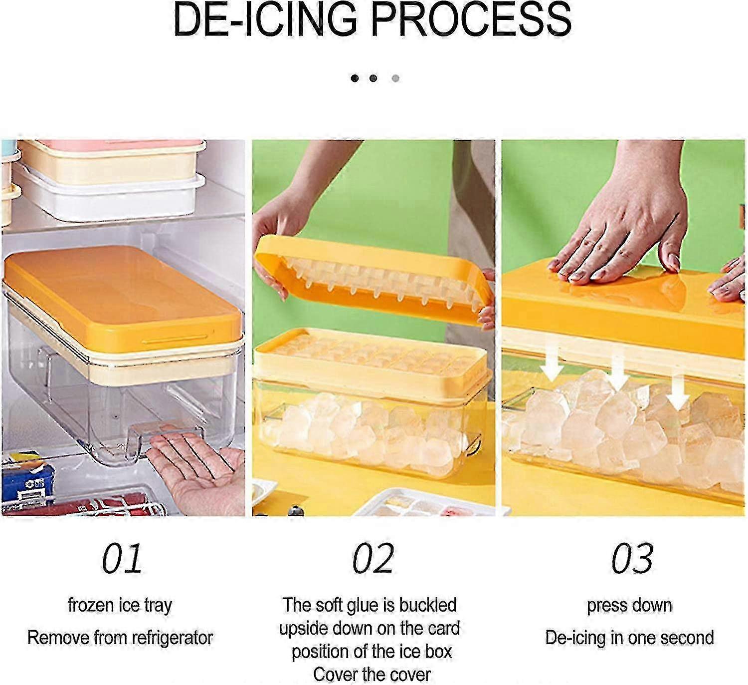 Ice Trays, Ice Mold Boxes, Ice Cube Molds With Lids | Fruugo UK