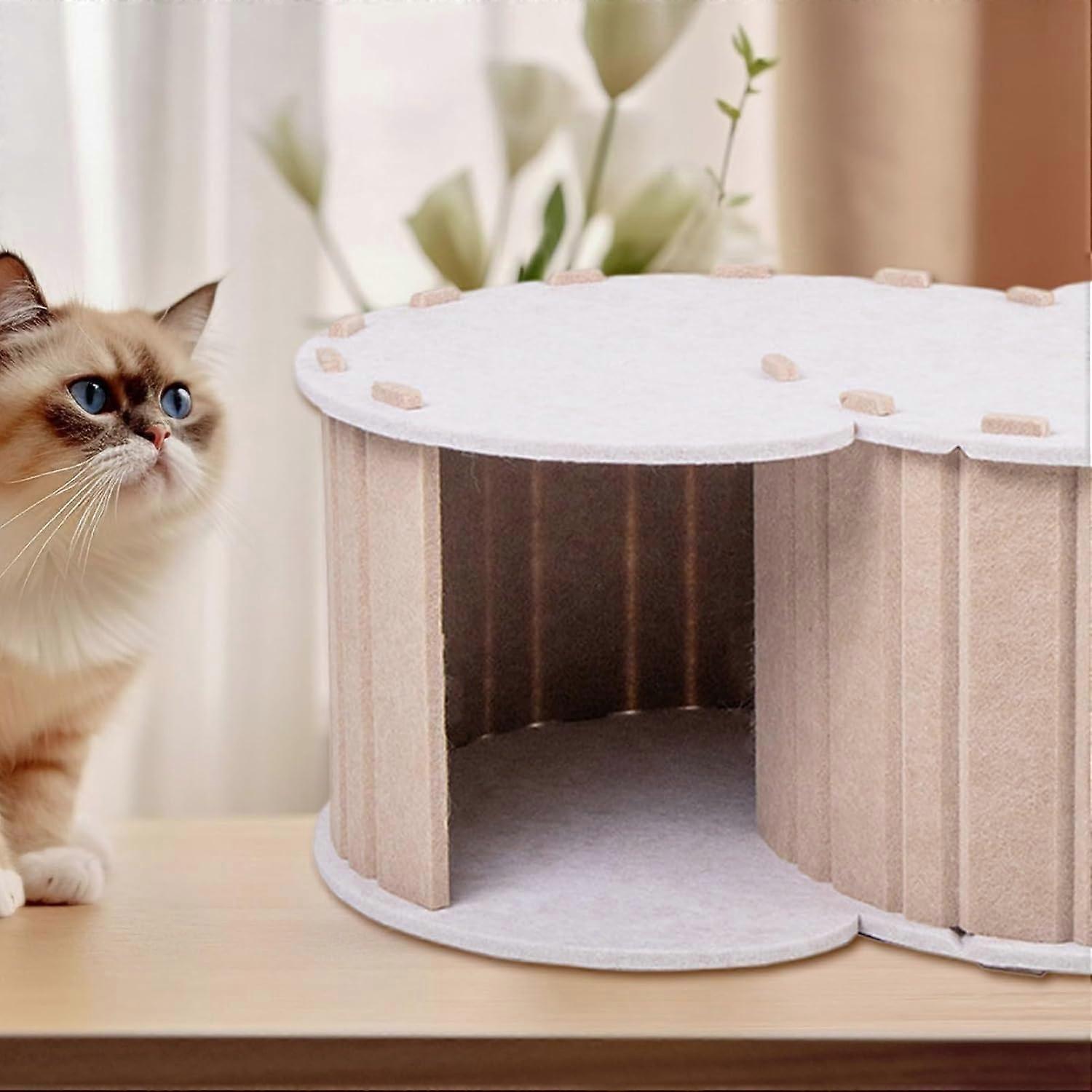 Cat Cave Donut Tunnel Bed, Round Large Kitten Nest, Removable Indoor ...
