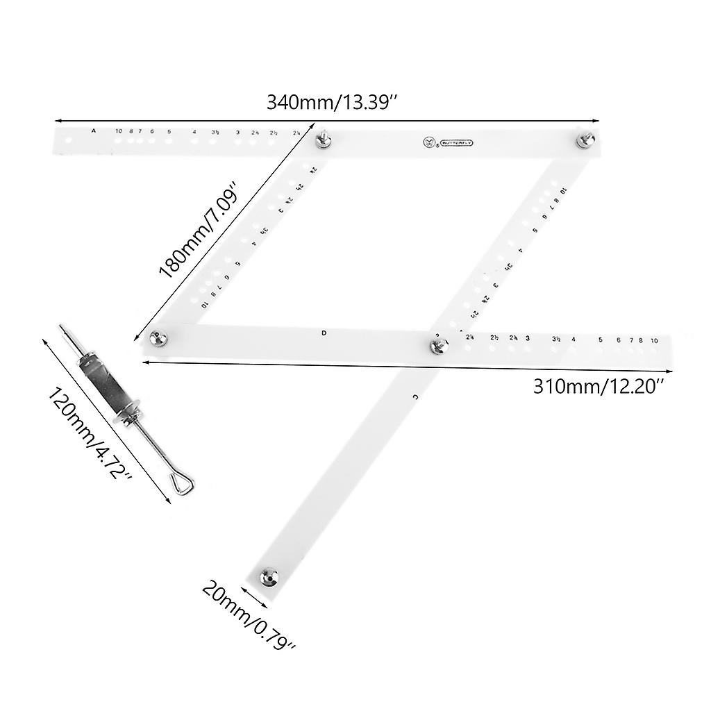 34cm Scale Drawing Ruler Reducer Enlarger Tool Pantograph Folding Ruler ...