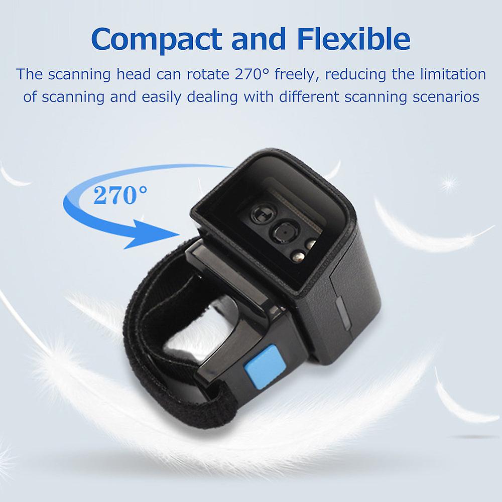Wearable ring type barcode scanner usb wired+2.4g+bt three-mode ...