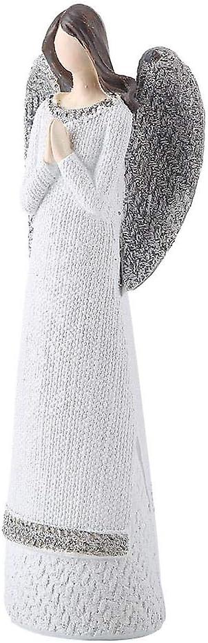 20cm White Resin Sculpture Tabletop Decor Hand Painted Angel Statue ...