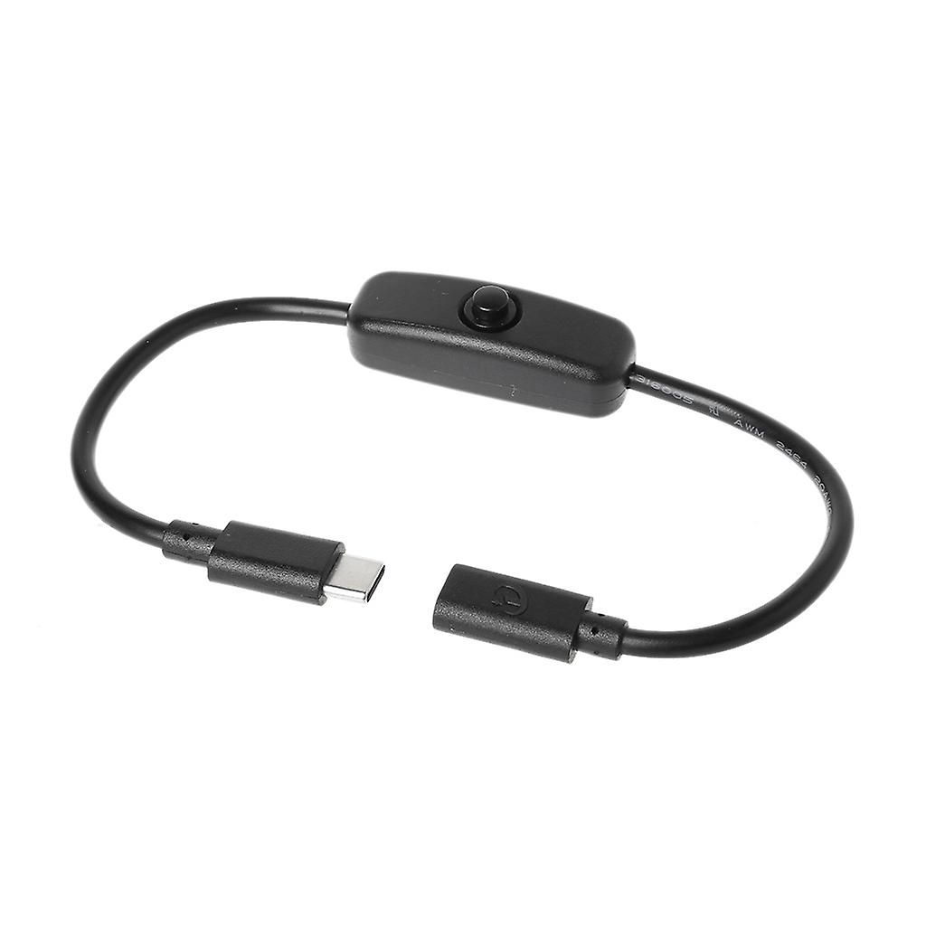 USB Type C with ON/OFF Switch Power Button 27cm Charging Extension ...