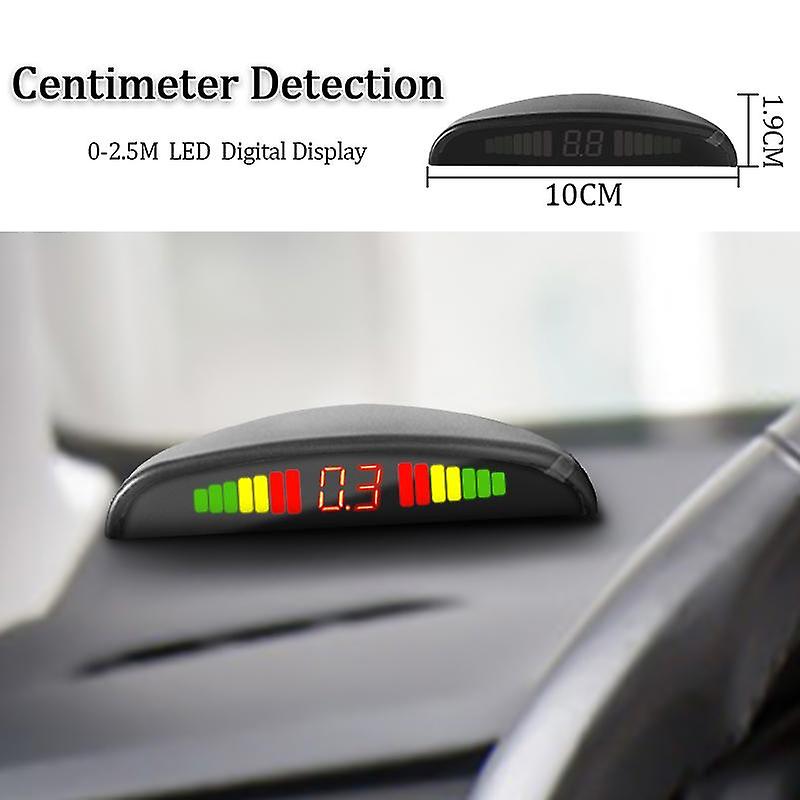 Car LED Parking Sensor Kit 4 Sensors 22mm Reverse Radar Sound Alert ...