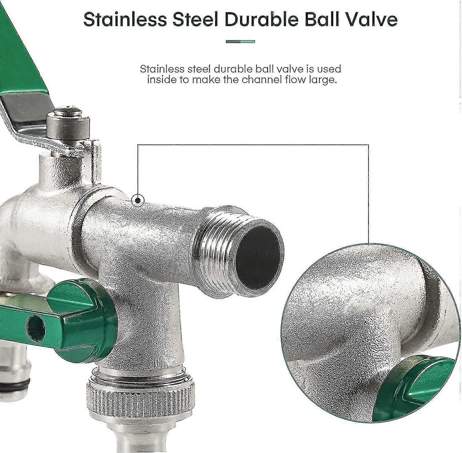 Garden Faucet With Double Outlet, Brass Outdoor Faucet, High-end Garden ...