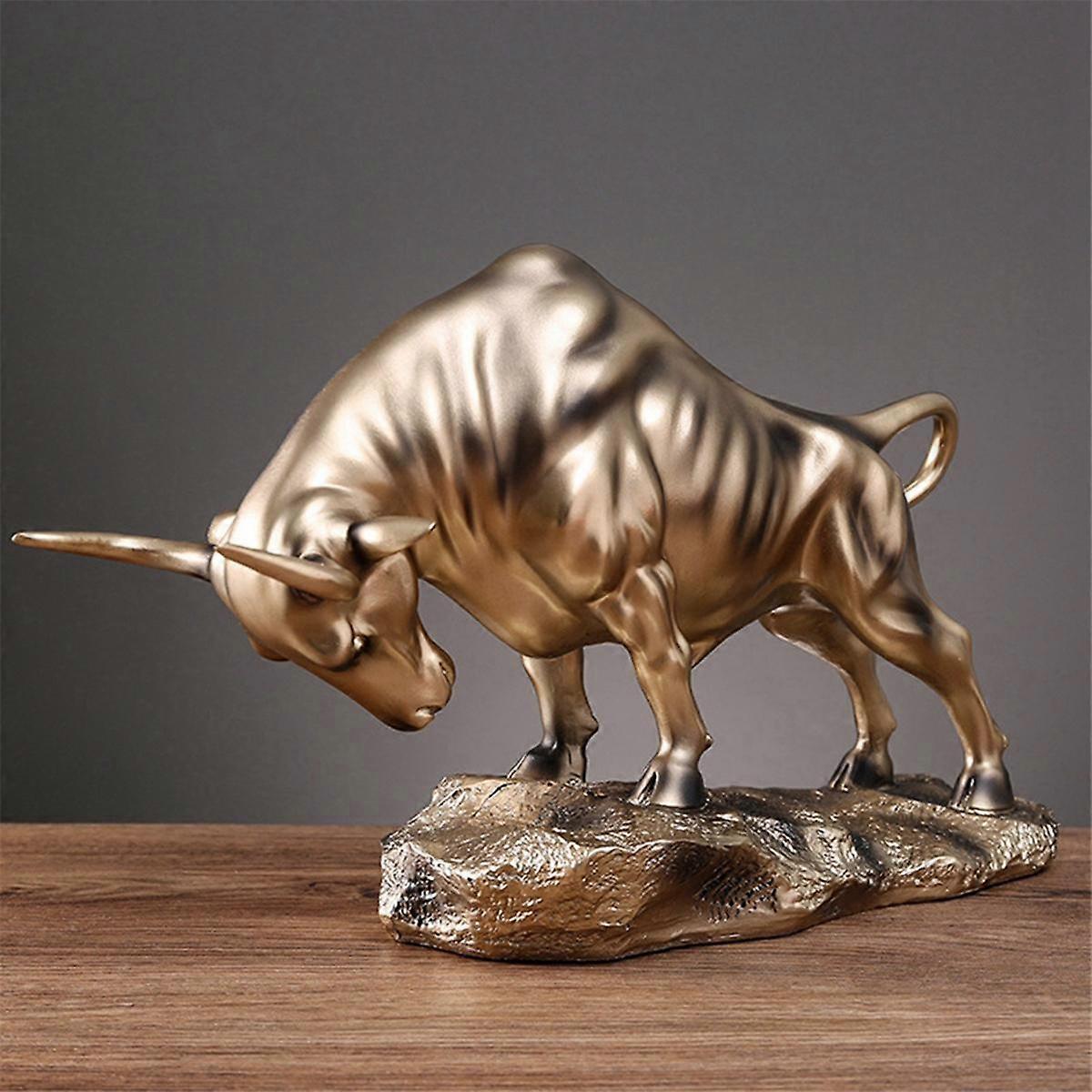 Modern Bull Figurine Cattle Statue Feng Shui Animal Sculpture ...