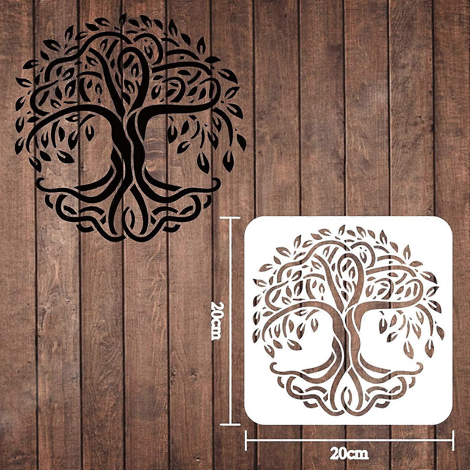 Tree of Life Pattern Stencils Decoration Template Plastic Tree Drawing ...