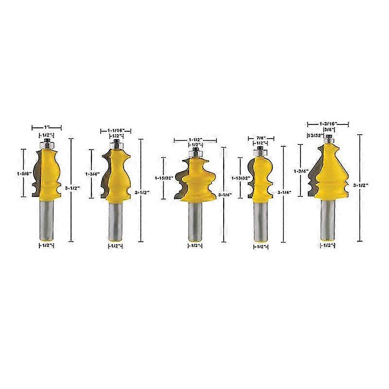 10 Bit Architectural Molding Router Bit Set-1/2 Inch Shank- 16101 ...