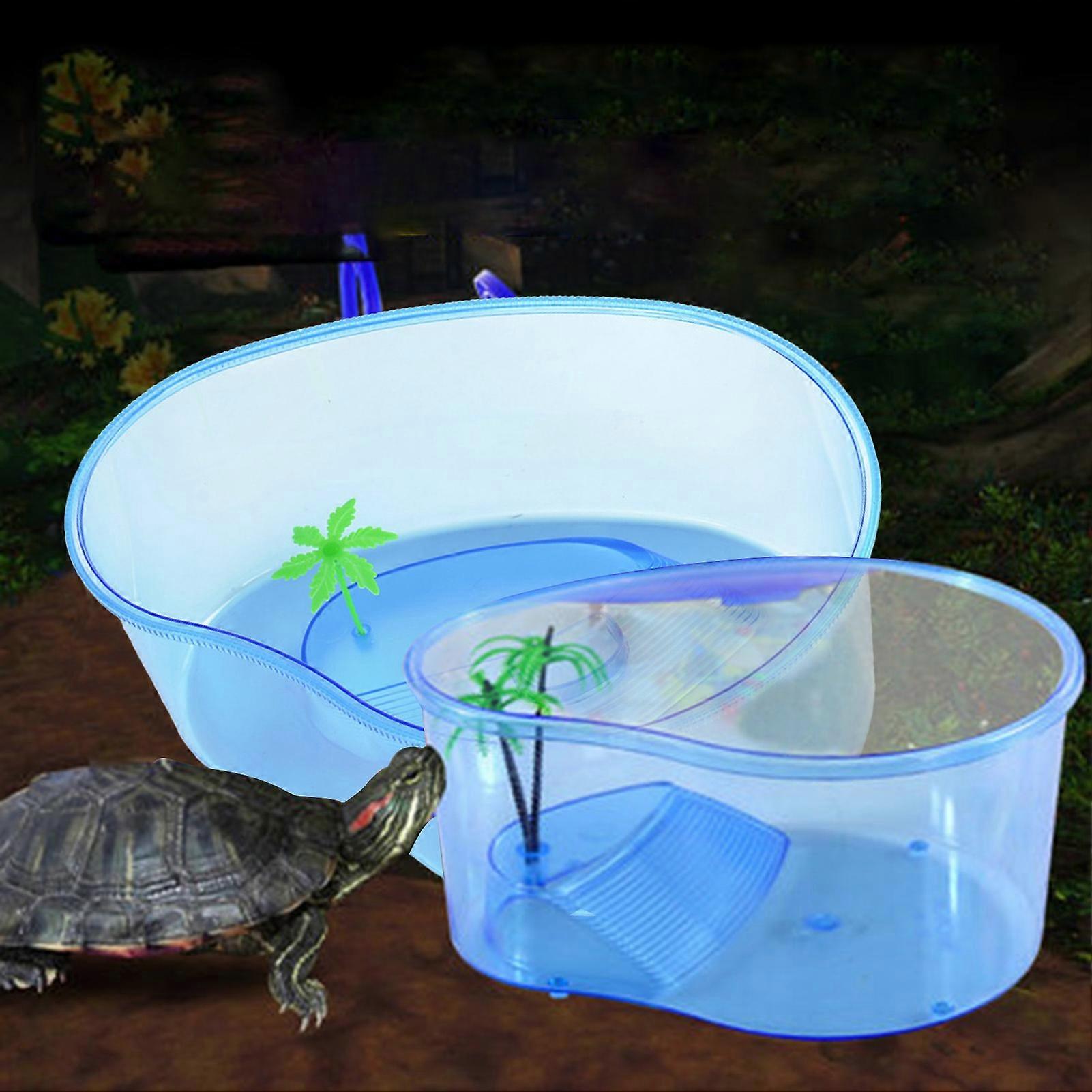 Turtle Tank with Basking Platform Large Capacity Transparent Fish Tank ...